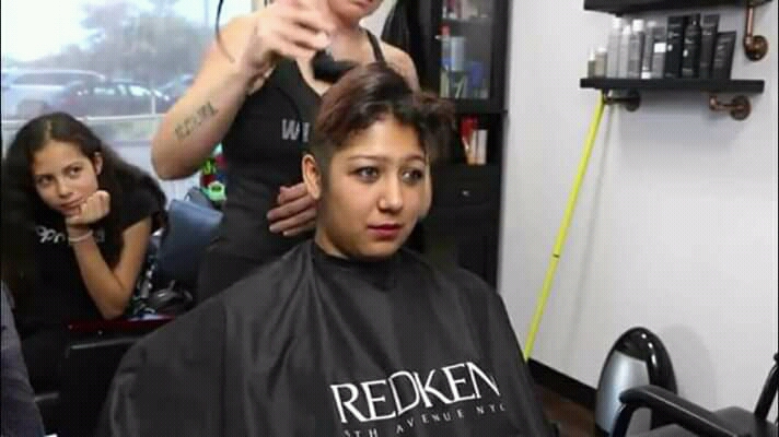 Bold women shave her head with clipper - Village Barber Stories