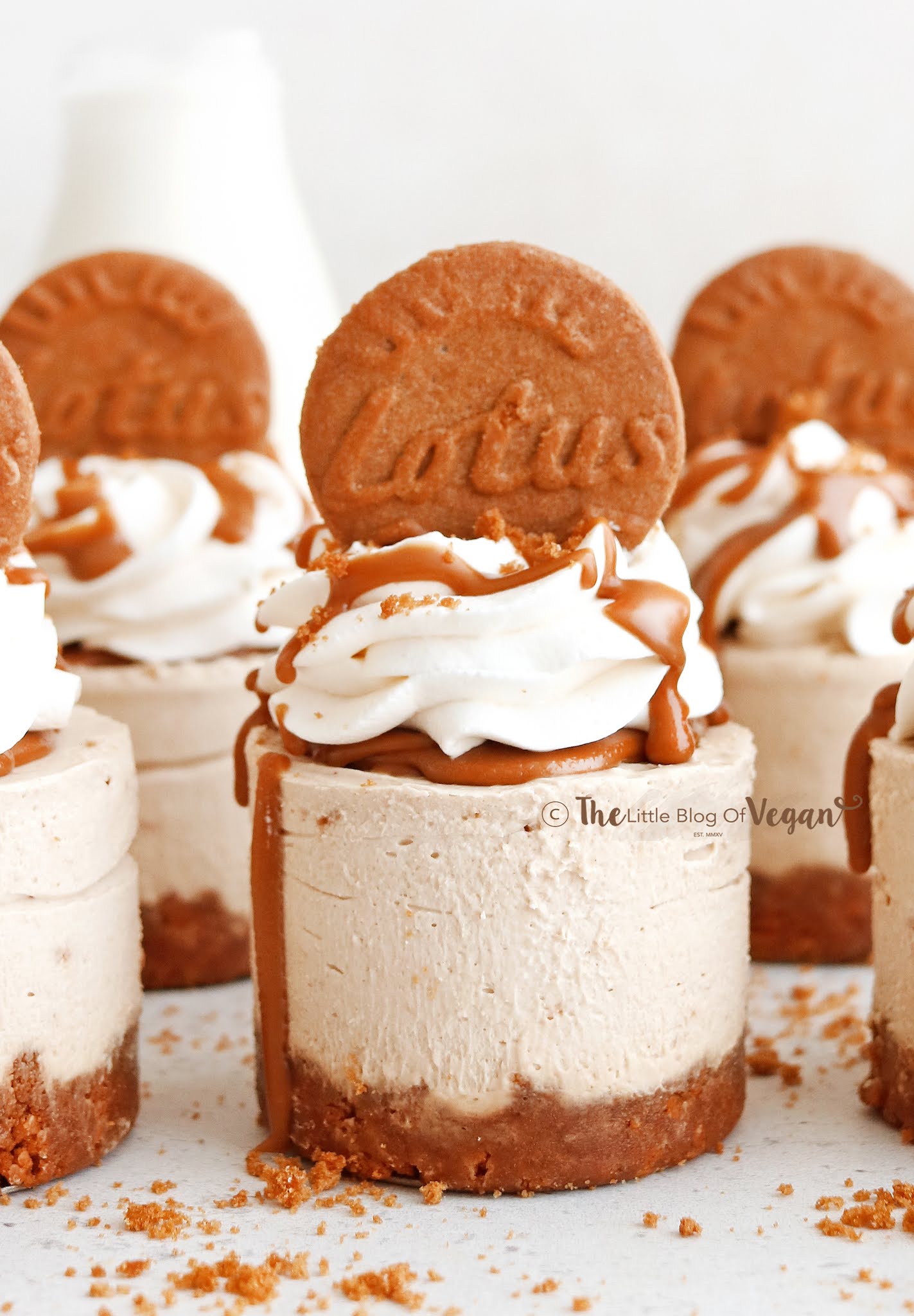 Mini No-Bake Biscoff Cheesecakes - The Little Blog Of Vegan