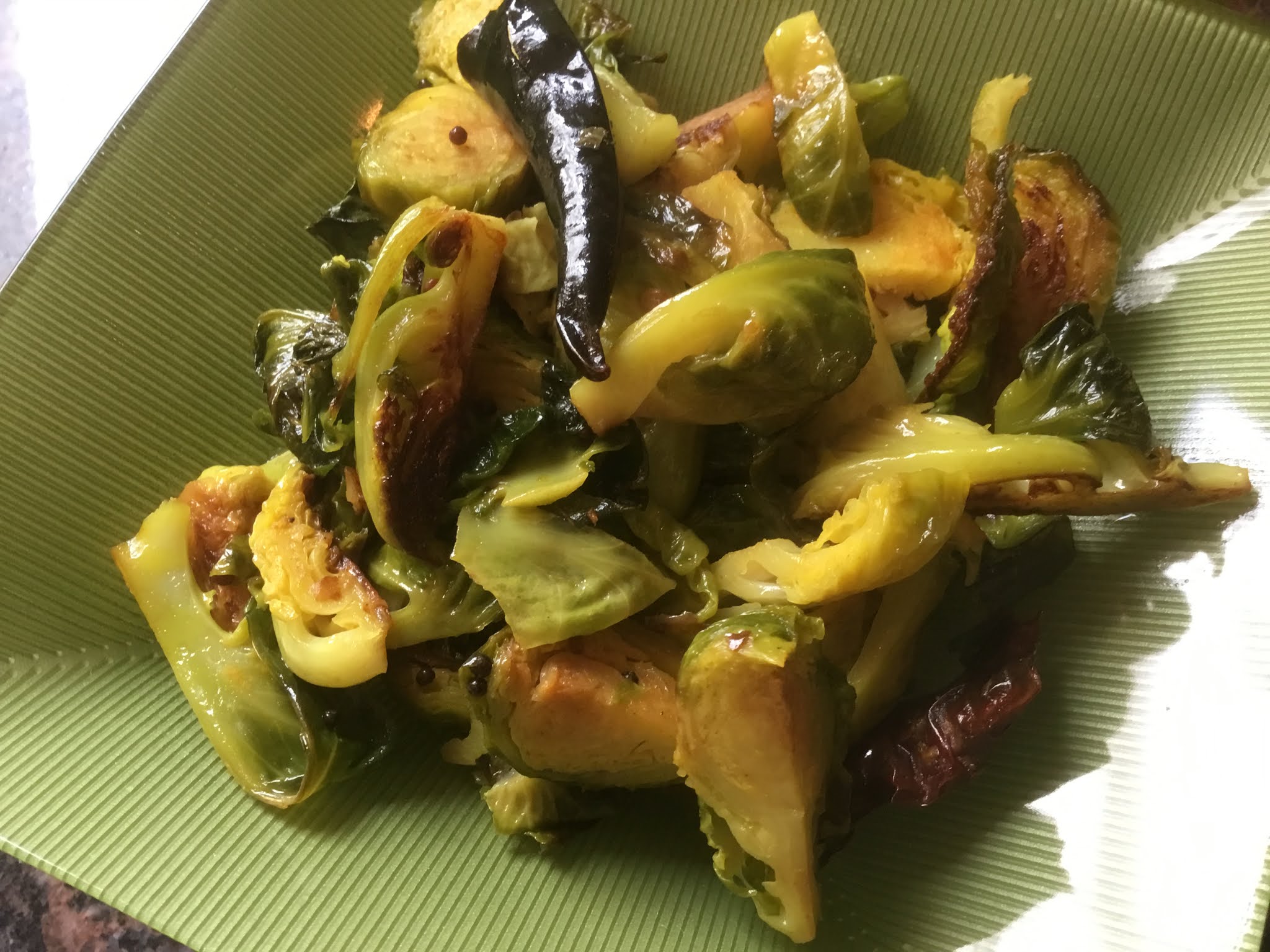 Home on my Range: Brussels Sprouts with Turmeric and Chiles