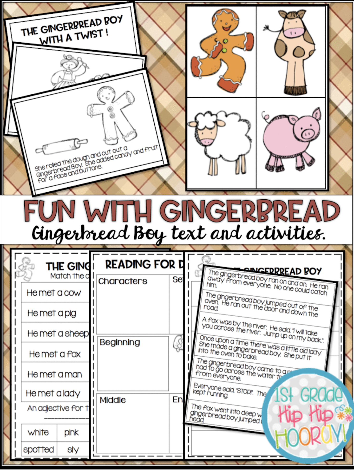 1st Grade Hip Hip Hooray!: Interactive Google Slides and Paper Pencil ...