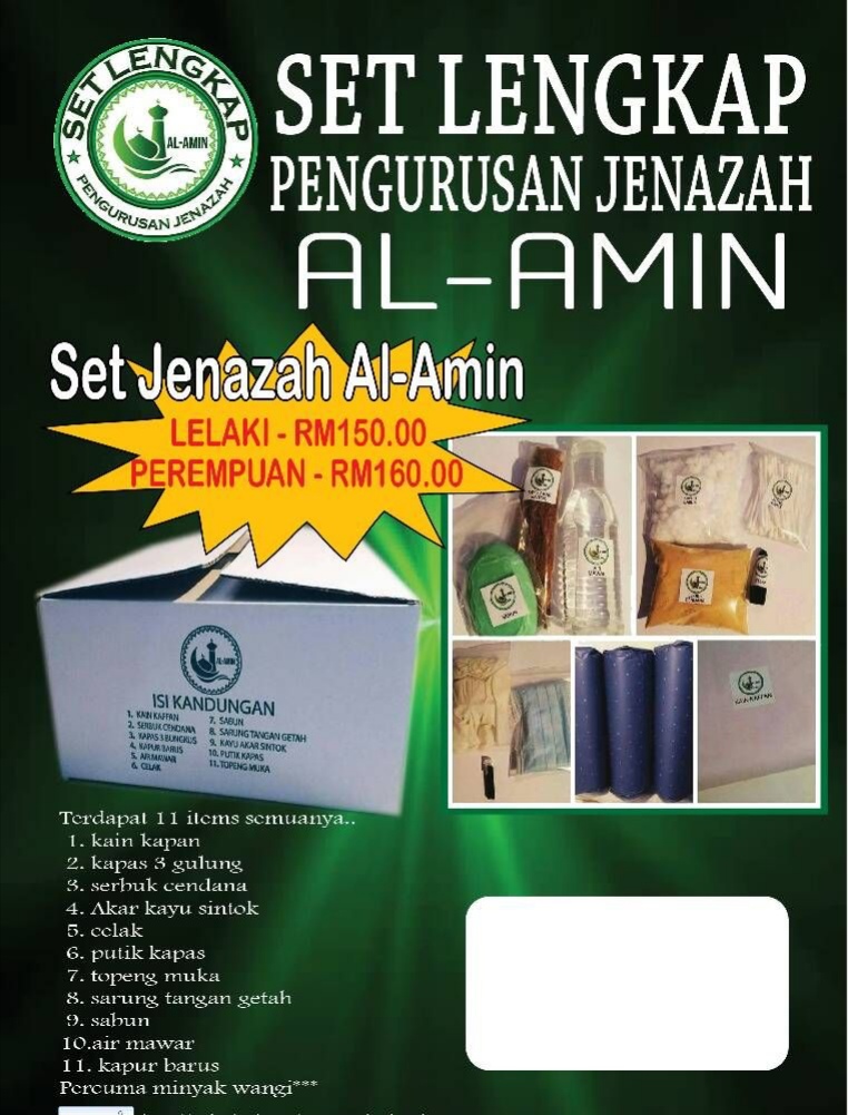 Jom Kurus Sihat Cantik: Persediaan Kematian : Set Jenazah Al Amin