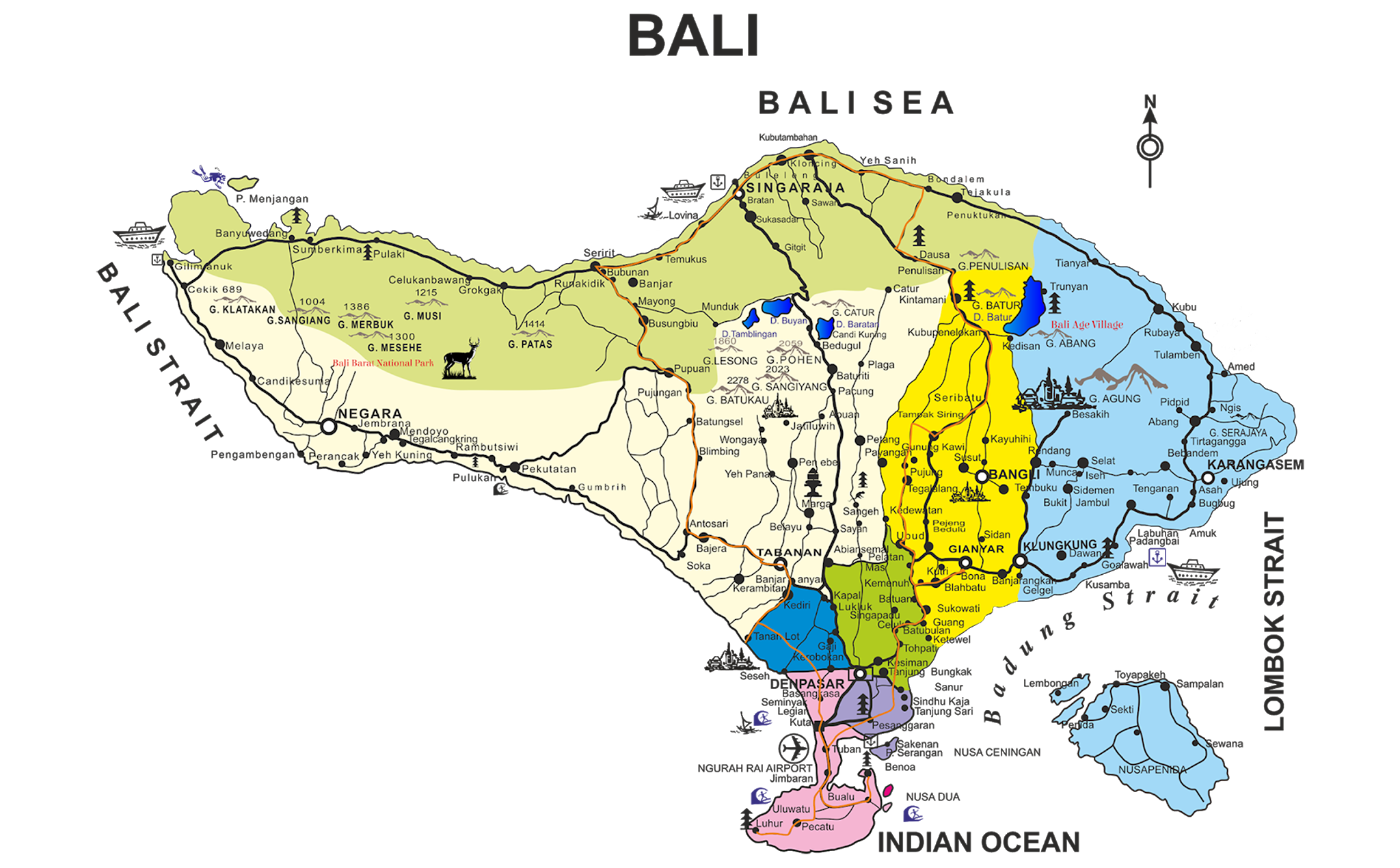 MAP BALI, Pulau Bali, Peta Pulau Bali (logocorel.com) ~ logocorel.com ...