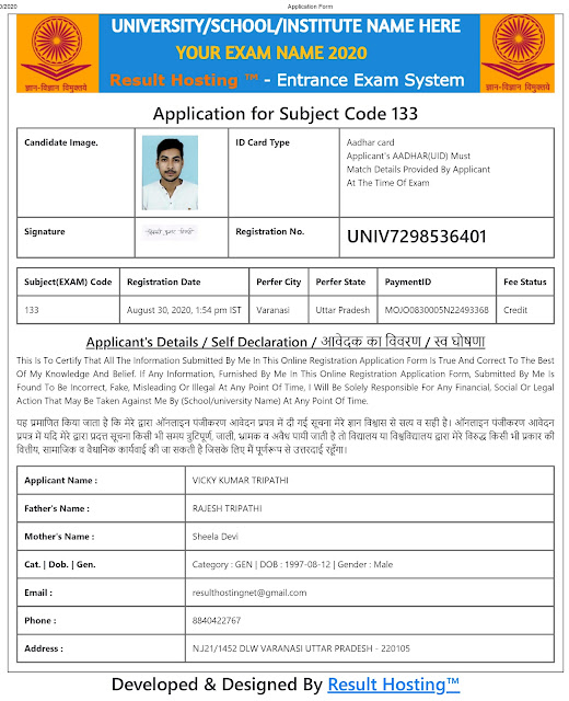 Online Application System