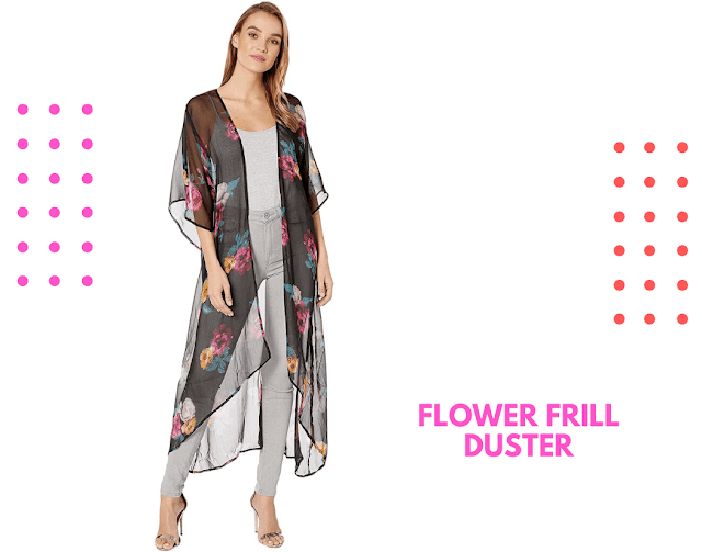 Women's Flower Frill Duster - C-MAG