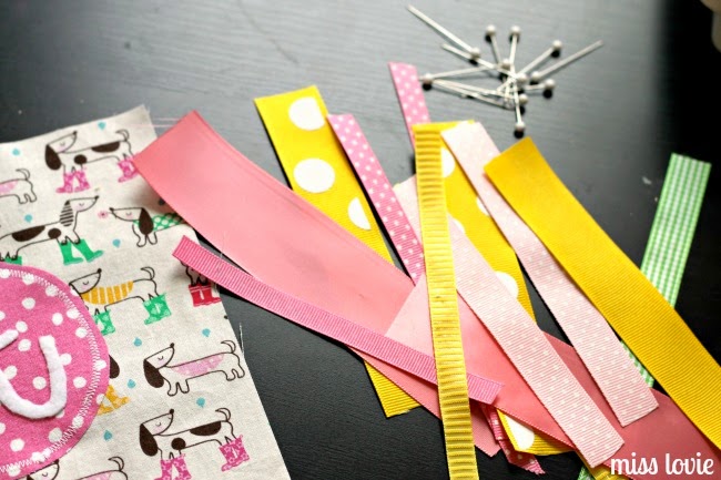 Miss Lovie: Monogram Crinkle Taggie Baby Toy