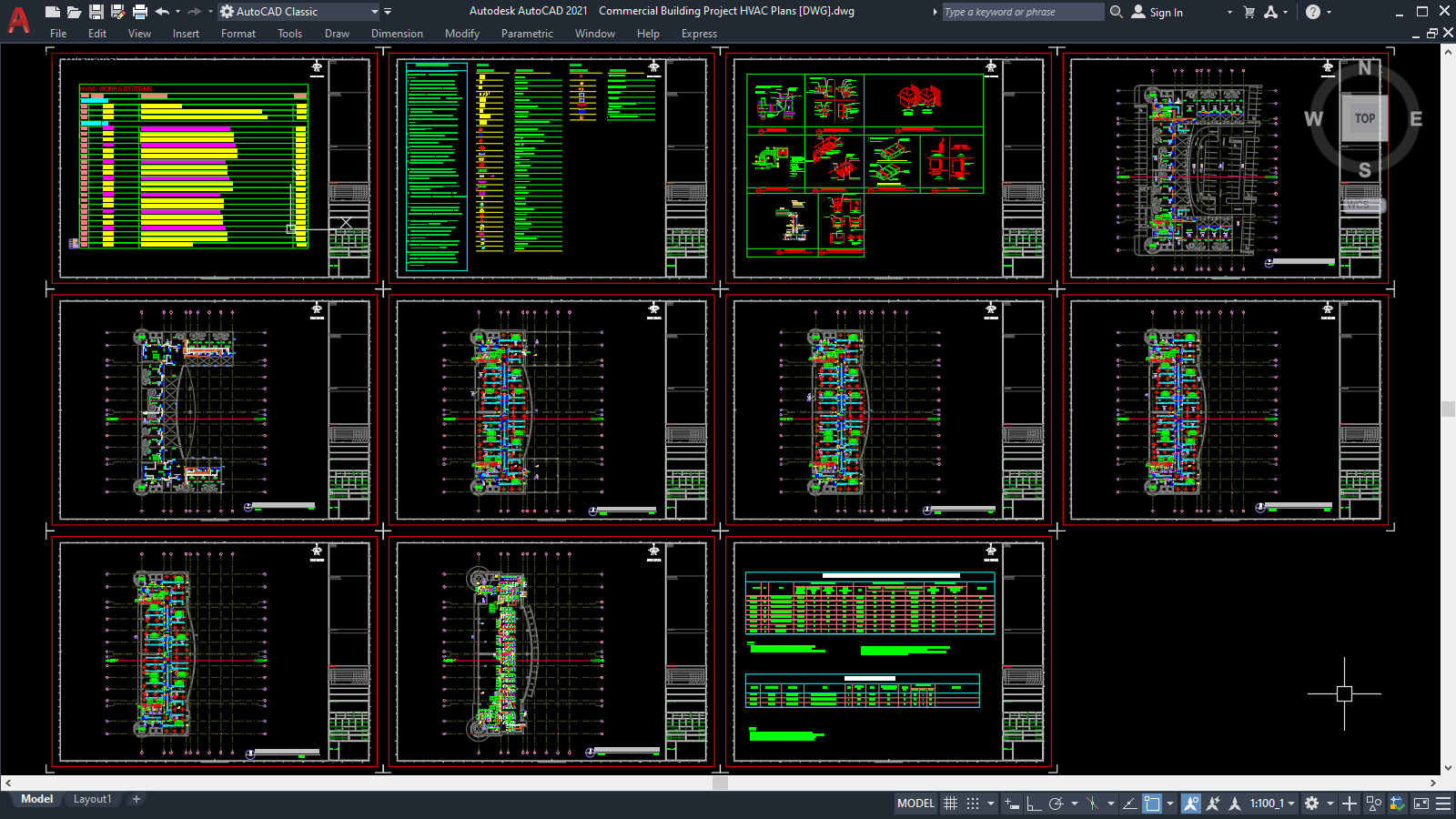 Commercial Building Project HVAC Plans [DWG]