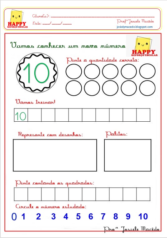 Happy Reforço Escolar: Números de 0 a 10