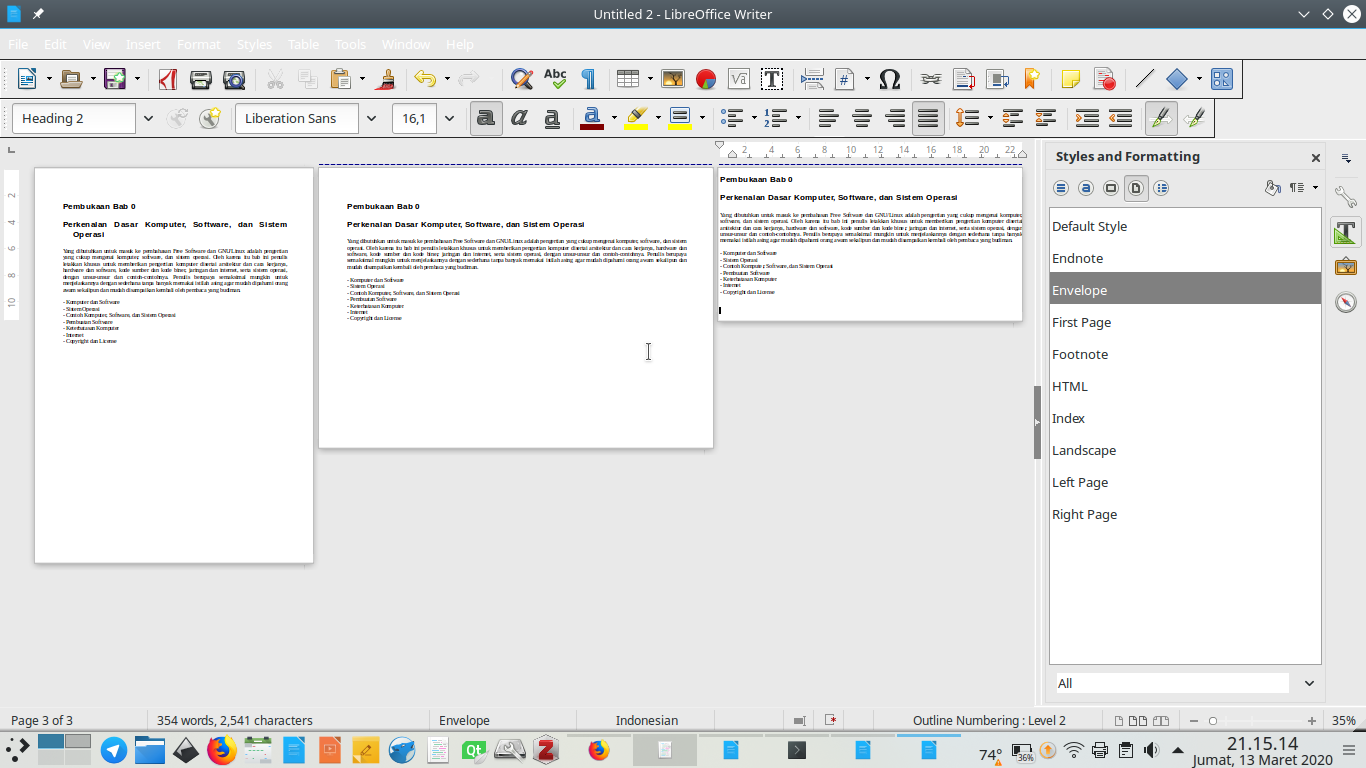 LibreOffice Writer: Arranging Page Styles and Different Page Numbering