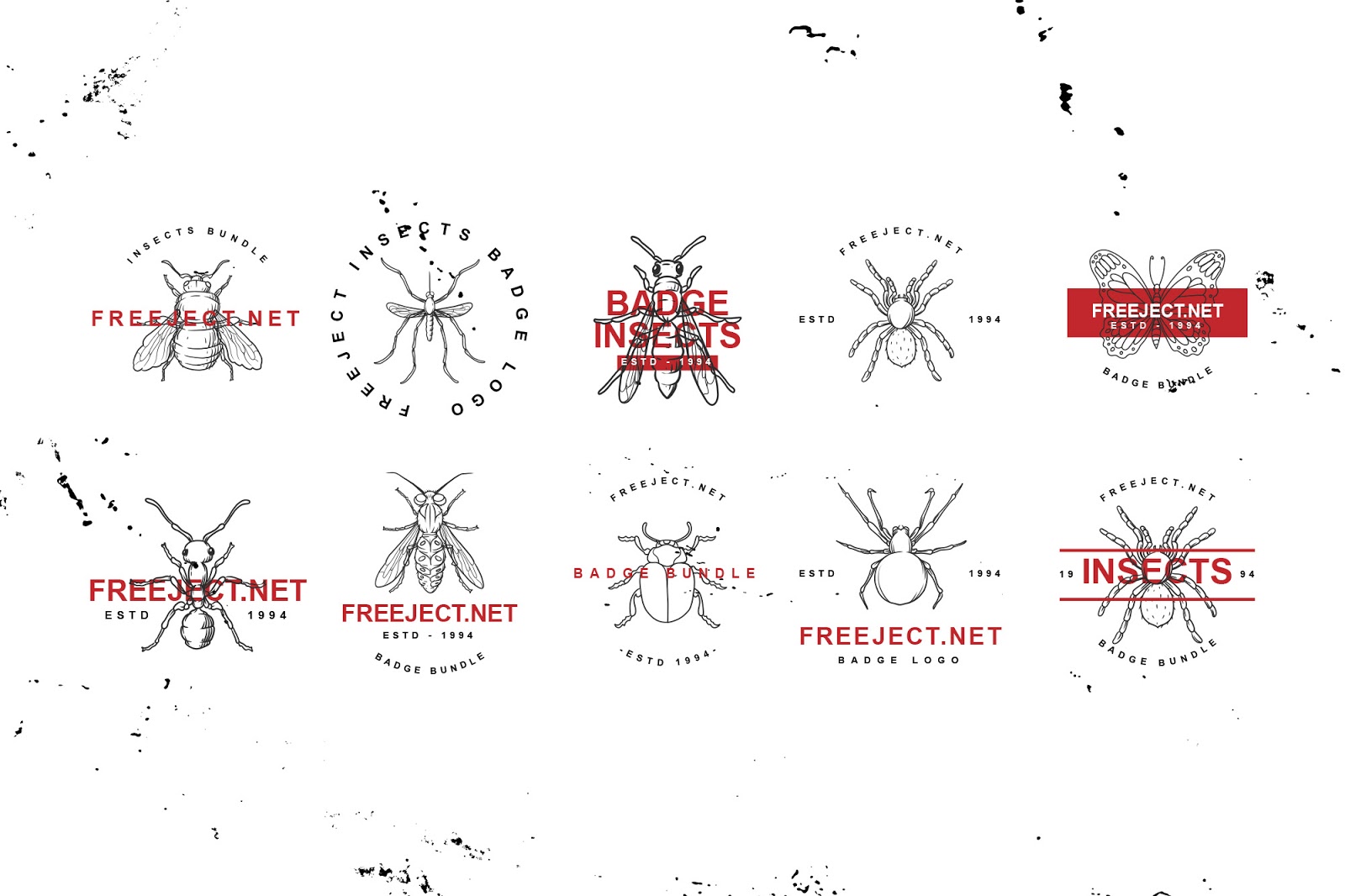 Free Download Insect logo Bundle DEMO - EPS File