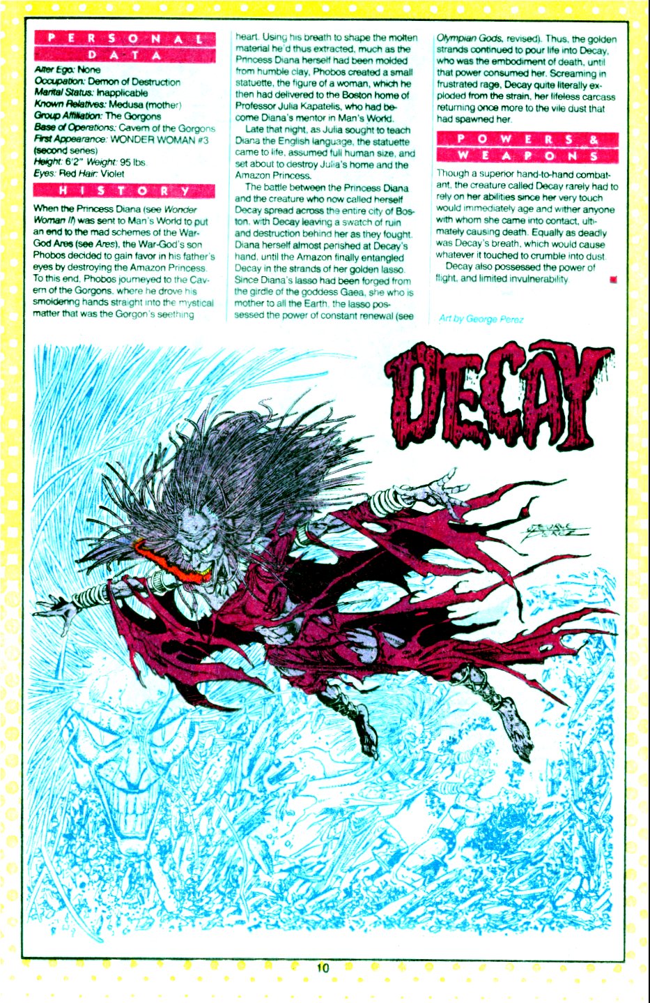 Fichas de Superheroes Marvel y DC: Decay