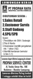 √ Lowongan Kerja Lampung PT PROPAN RAYA - Lowongan Kerja Lampung