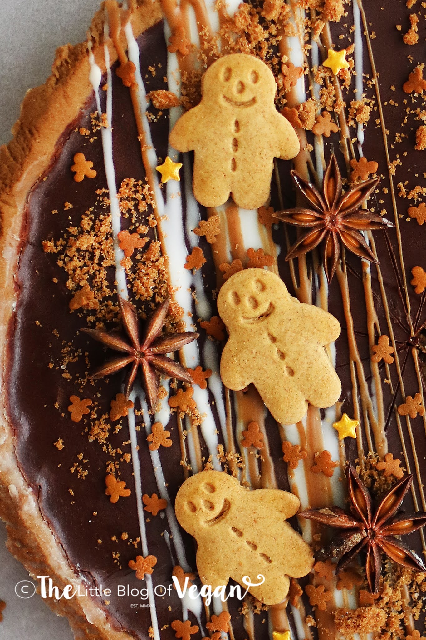 Vegan Chocolate Gingerbread Tart recipe - The Little Blog Of Vegan