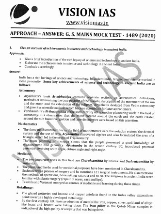 VISION IAS Mains 2021 Test 3 With Solution PDF - VISION