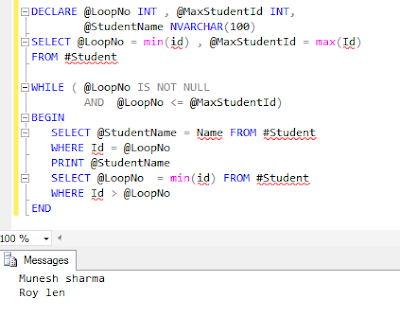 Looping through table records in Sql Server - Dot Net Office