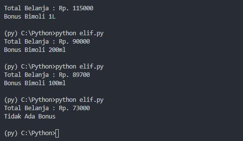 Percabangan if, else, elif Pada Pemrograman Python