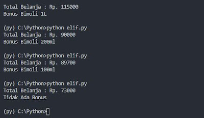 Percabangan if, else, elif Pada Pemrograman Python