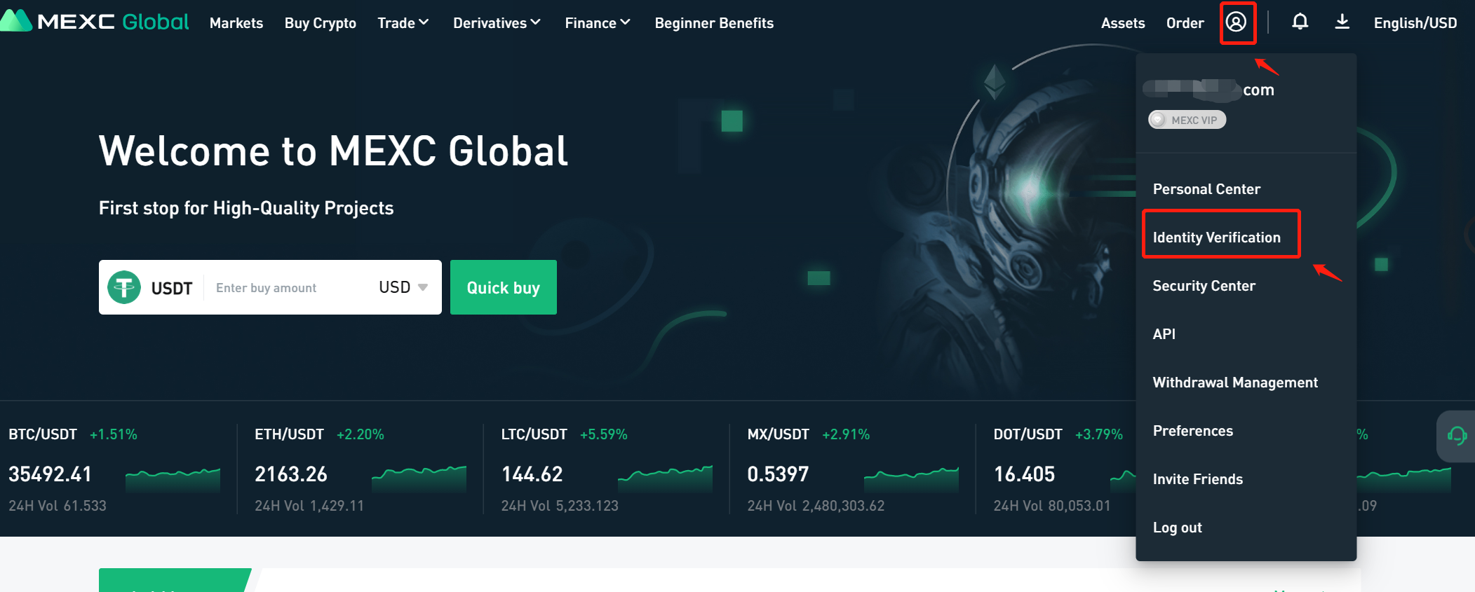 How to complete MEXC exchange KYC on webpage?