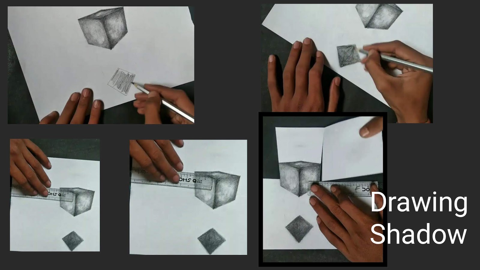 How to draw 3D square box on paper - step by step tutorial with pencil