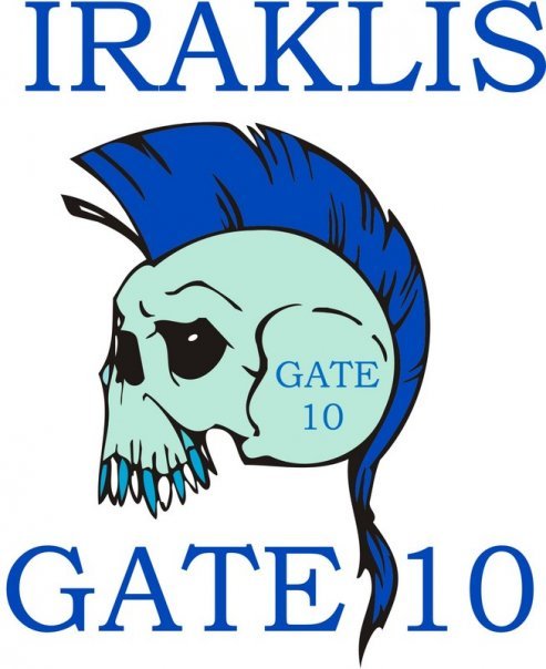 Iraklis Ultras logos: Iraklis gate 10 Skull