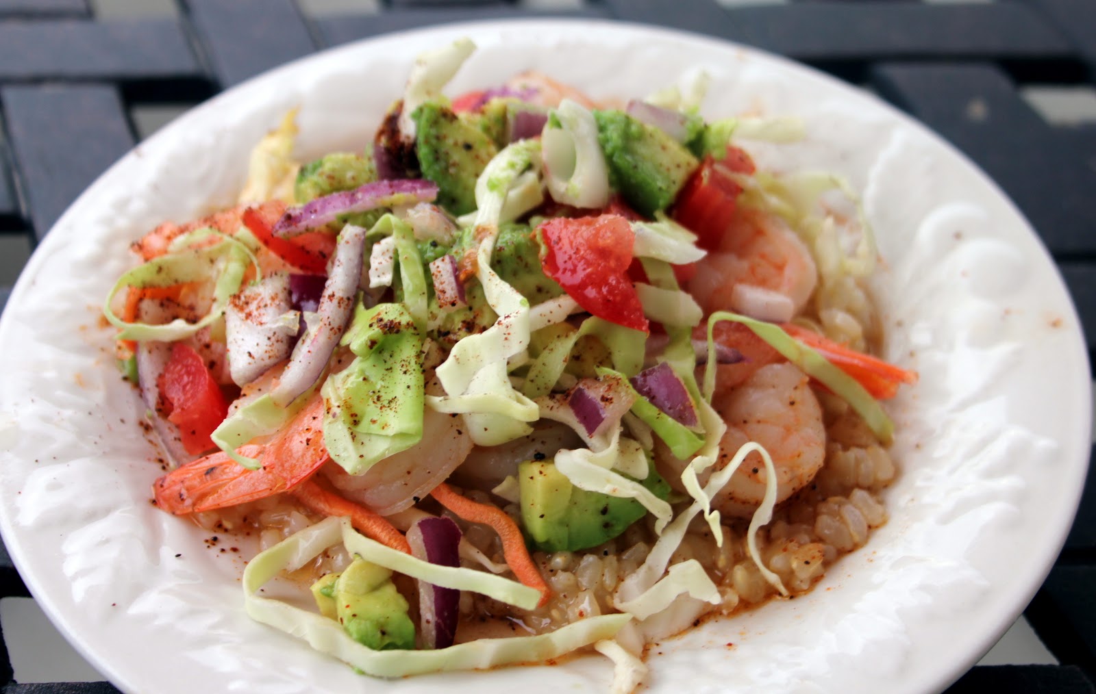 Grain Crazy: Shrimp salad with Brown Rice