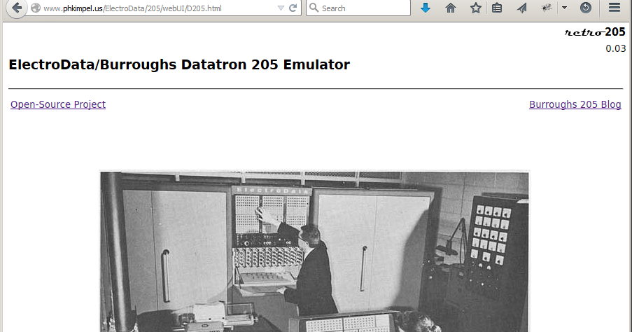The Burroughs 205 and 220 Blog: Introducing the retro-205 Emulator