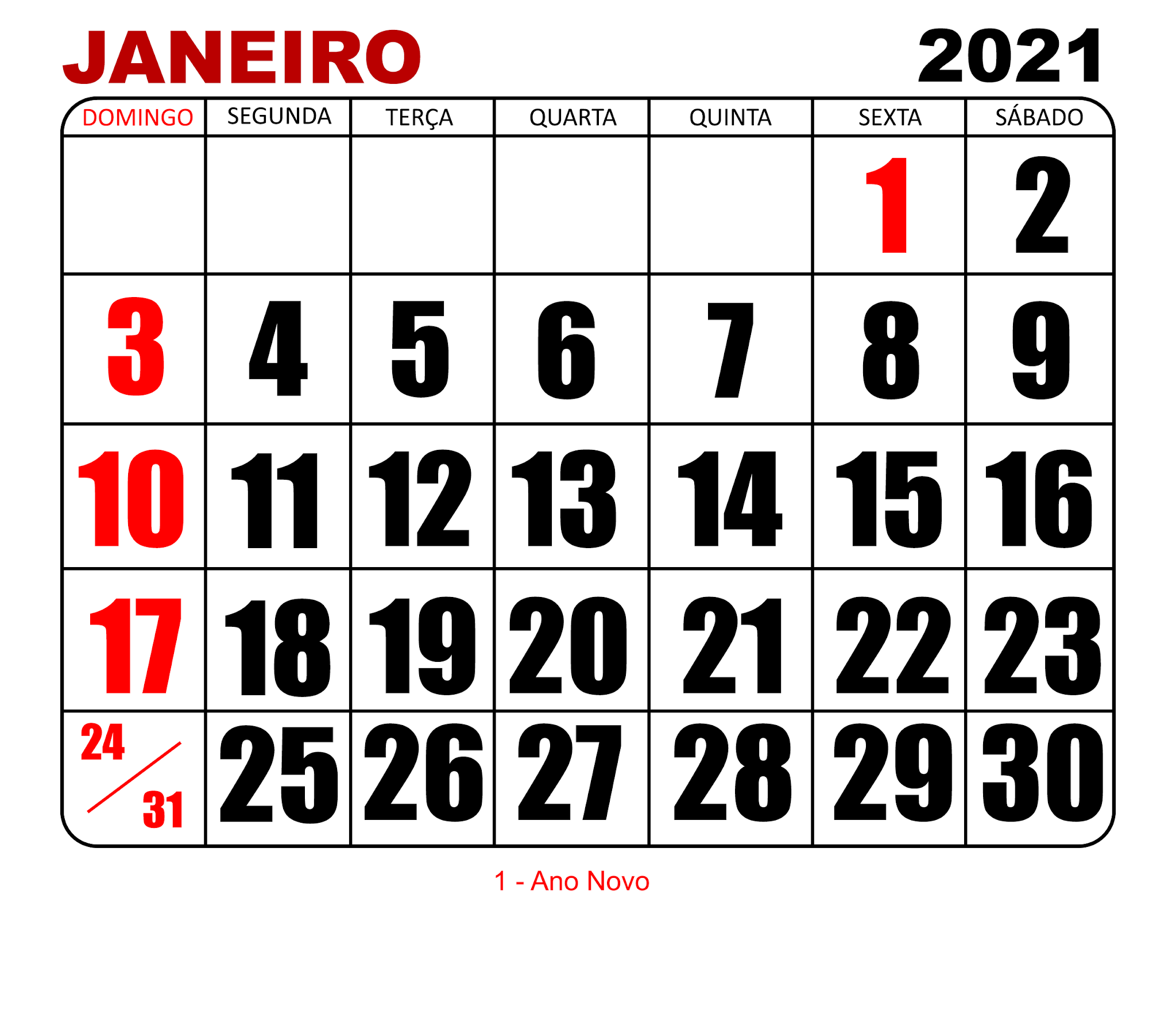 CALENDÁRIO 2021 DE PAREDE (ARQUIVO EDITÁVEL)