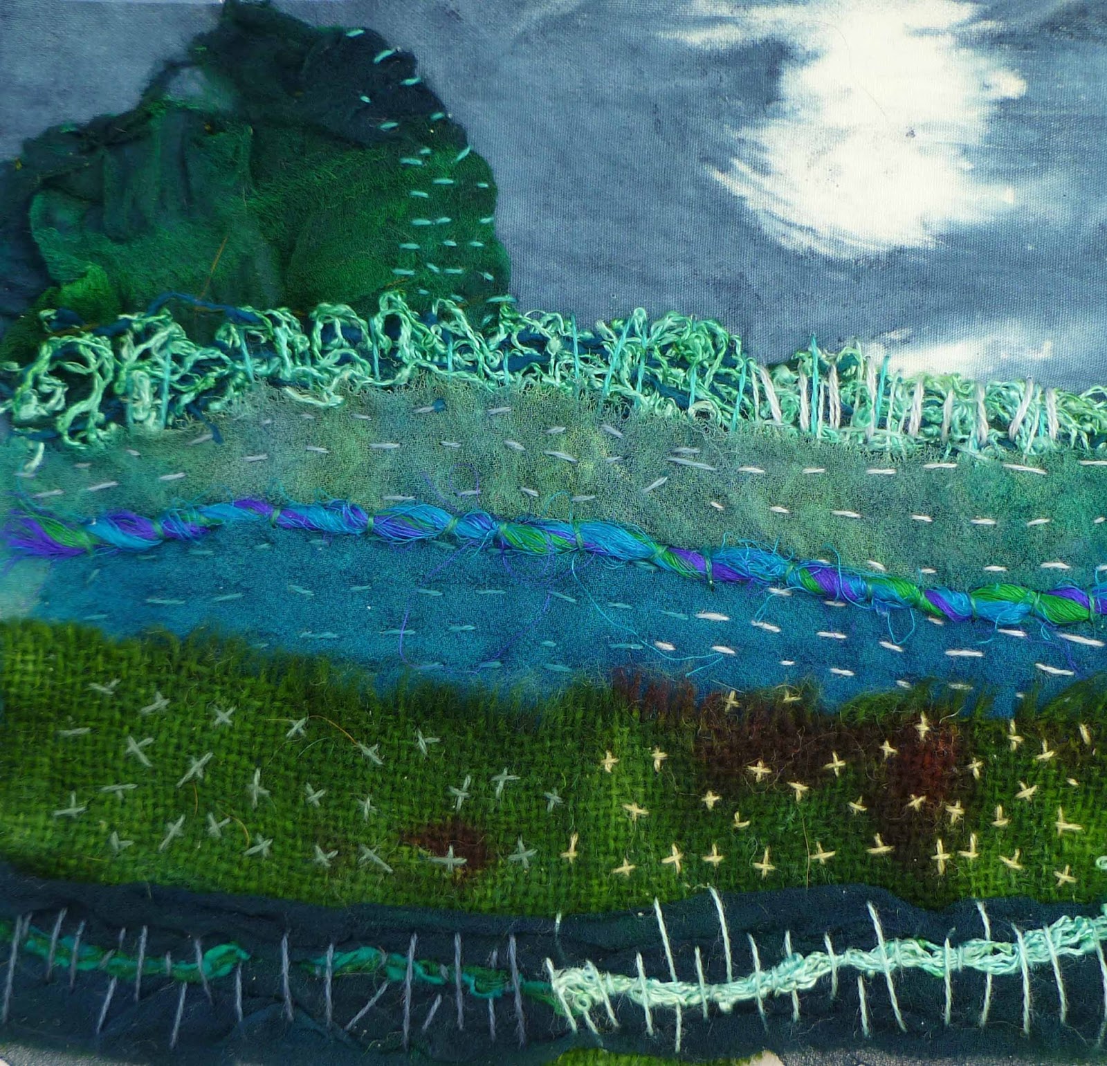 sew sew art: Moonlight Landscape