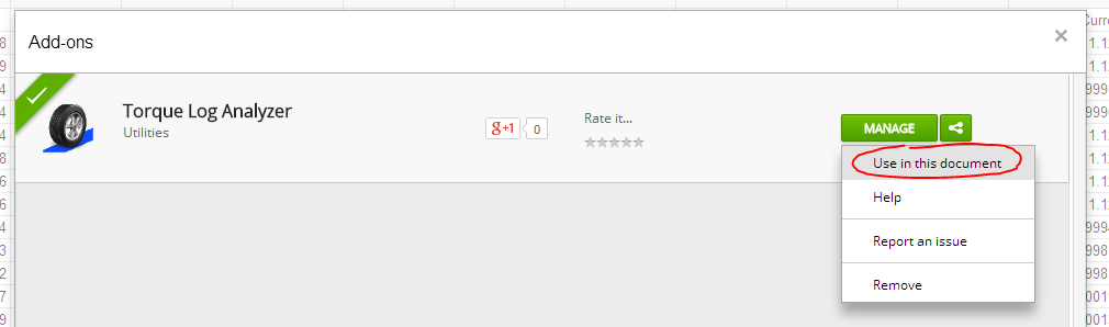 Torque Log Analyzer: Activating Torque Log Analyzer as a Google Sheets ...