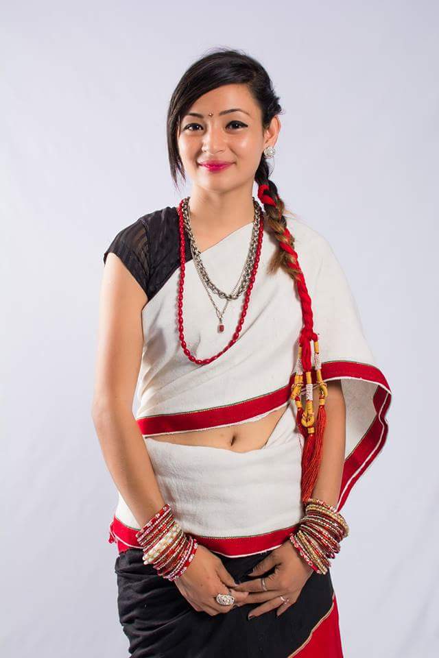 Newari Girl inNewari Cultural Dress :: Haku Patashi - Nepal Travel Book