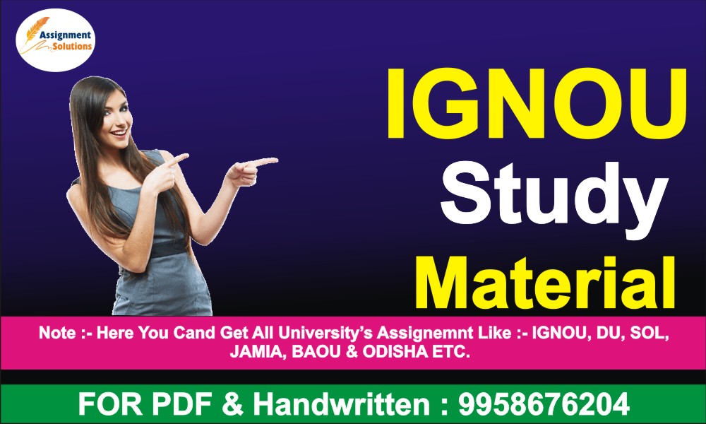 IGNOU Study Material And Books : Free Download - ASSIGNMENT SOLUTIONS IGNOU Study Material And Books : Free Download - ASSIGNMENT SOLUTIONS