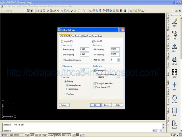 Grid | Belajar Autocad