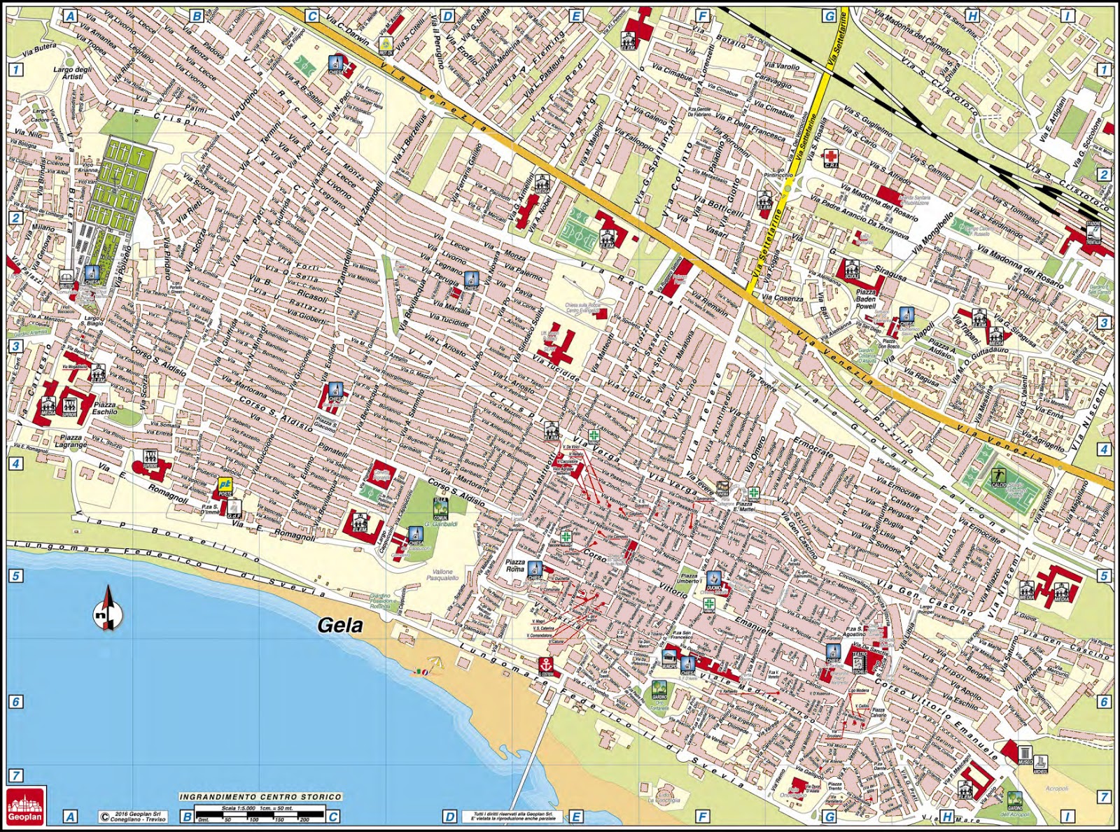 Gela Sicily Map Italy
