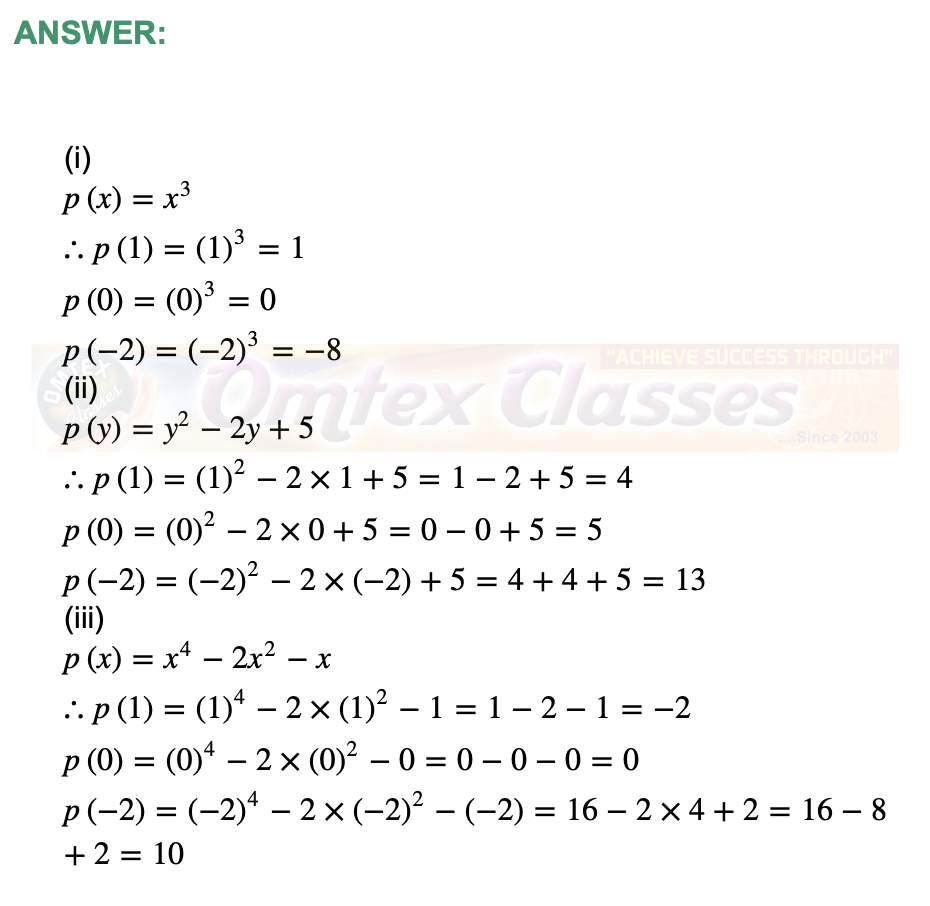 Education: Chapter 3 - Polynomials Mathematics Part I Solutions for ...