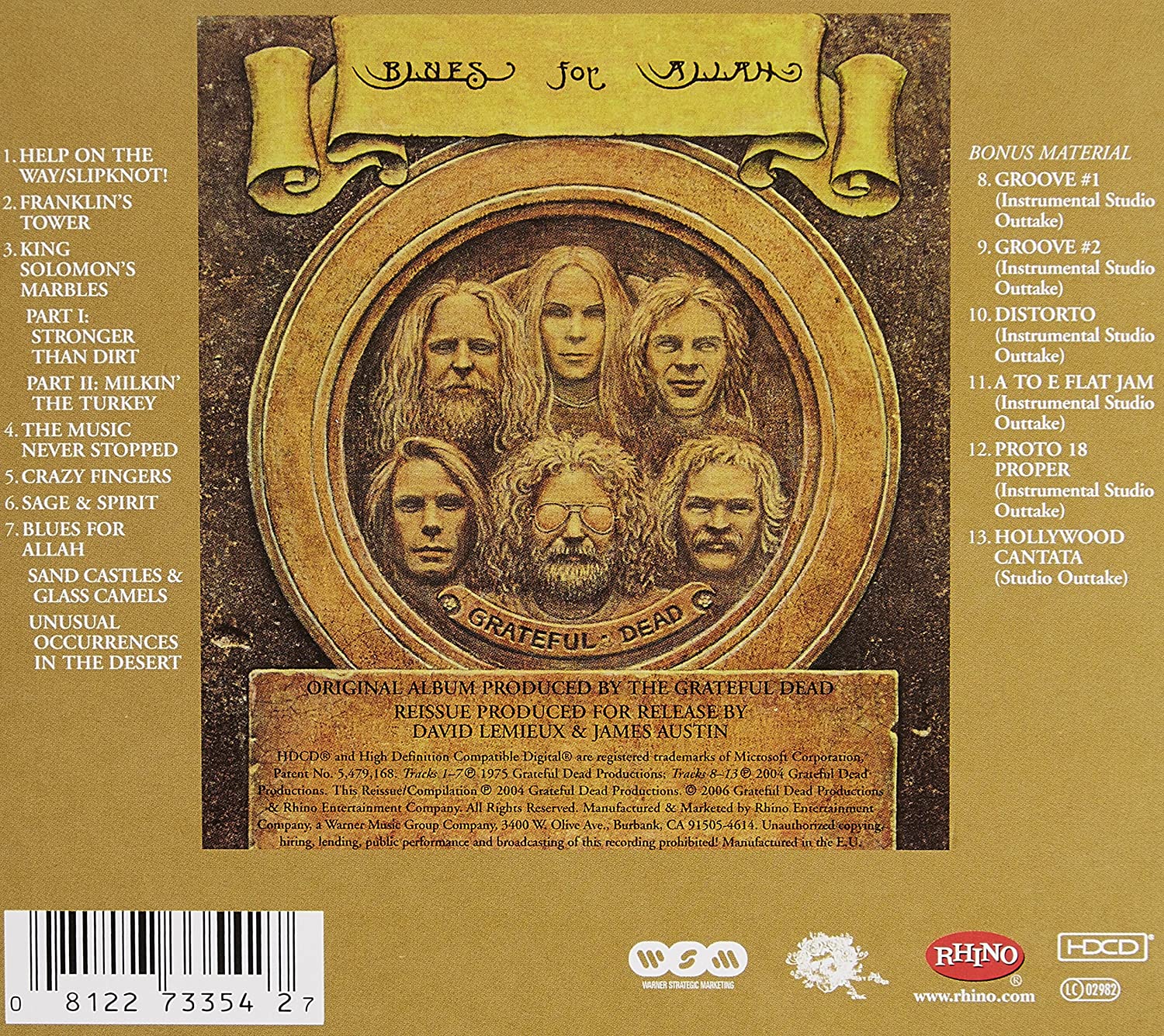 Classic Rock Covers Database: Grateful Dead - Blues for Allah (1975)