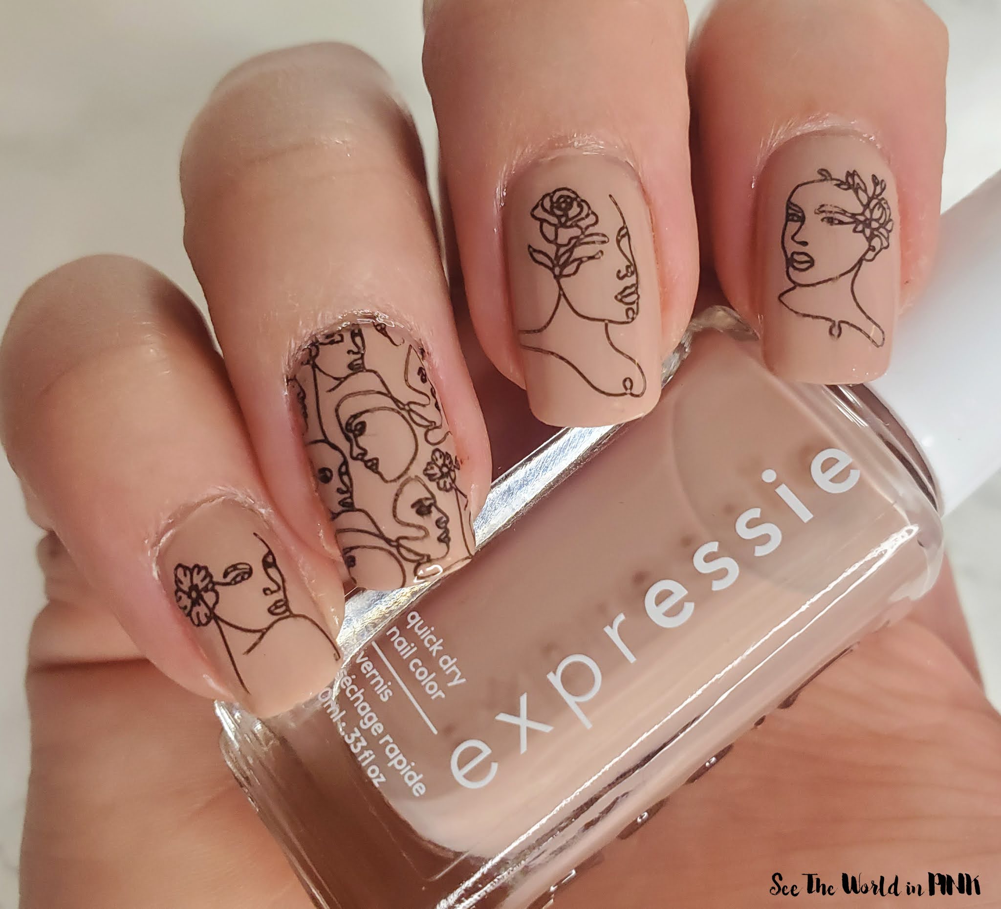 Manicure Monday - Woman Line Art Nails | See the World in PINK