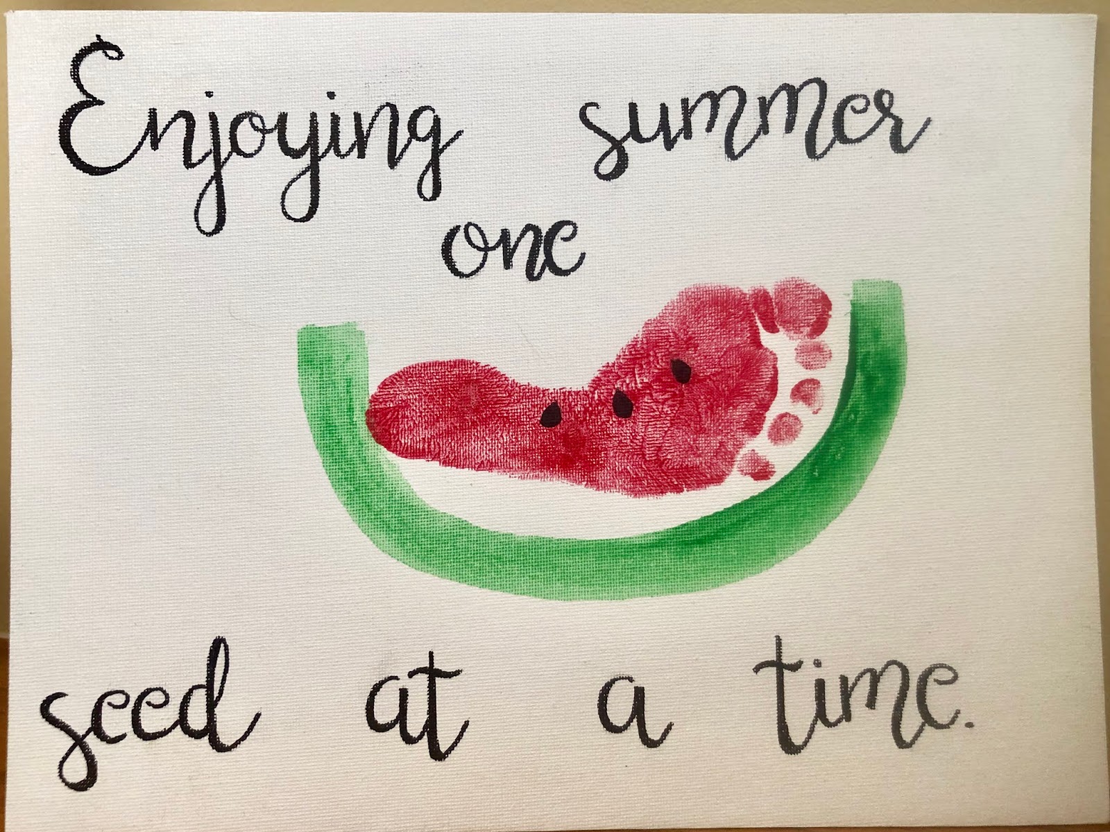 Watermelon Footprint Craft / Stay at Home Meg
