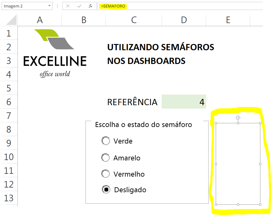 ExcelLine Office World: Excel: Inserindo um "semáforo" em seu Dashboard