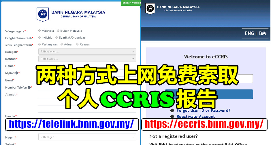 两种方式上网免费索取个人CCRIS报告（telelink）（eccris） - malaysia DIY info