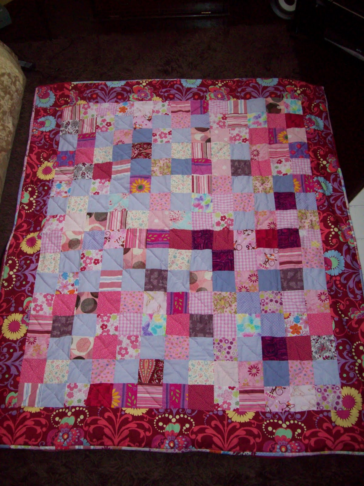 Rufusdog's Crafty Blog: Pink Patchwork Quilt added to my Folksy Shop