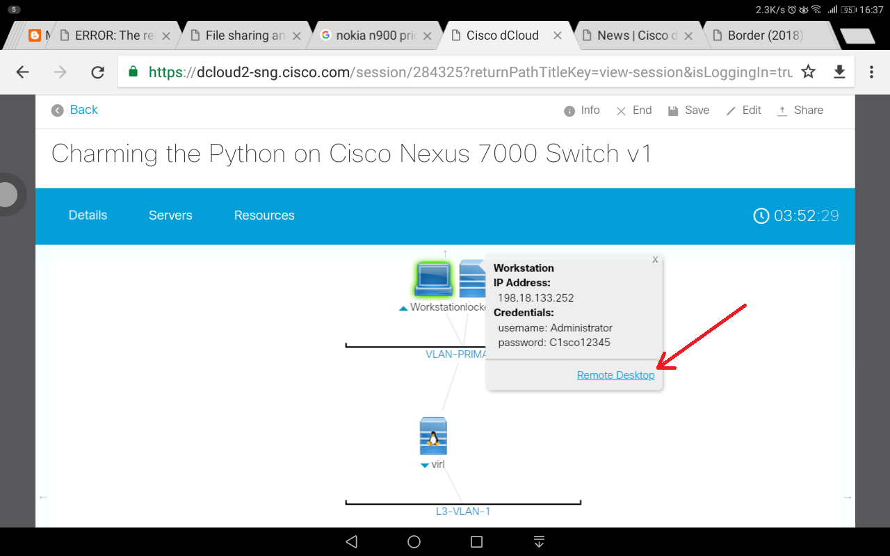 Accessing Cisco Free VIRL lab from cisco_dcloud ( You can do lab with ...
