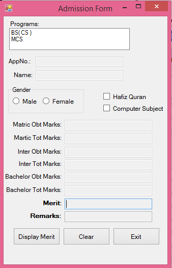 Admission Form with List Box using C# - Tech Spider