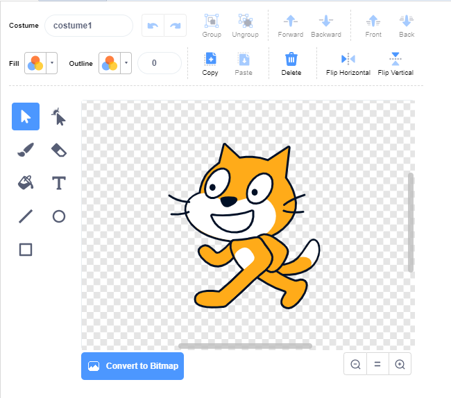Penjelasan Tab Bar (Bagian Costumes) Pada Scratch | Void Code