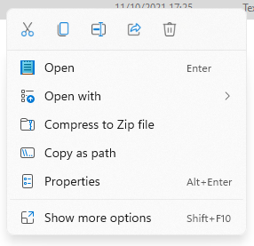 Where has copy paste gone in the right click menu - Windows 11