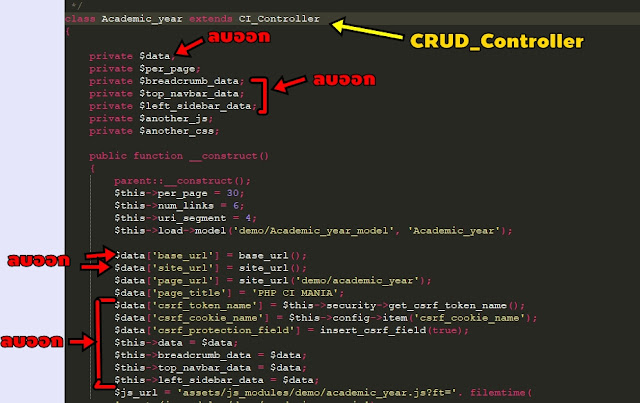 CodeIgniter CRUD Generator - การสร้าง Core Controller เพื่อแก้ปัญหาต้อง ...