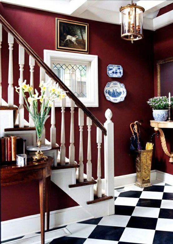 Eye For Design: Burgundy Colored Interiors, On Trend and Beautiful