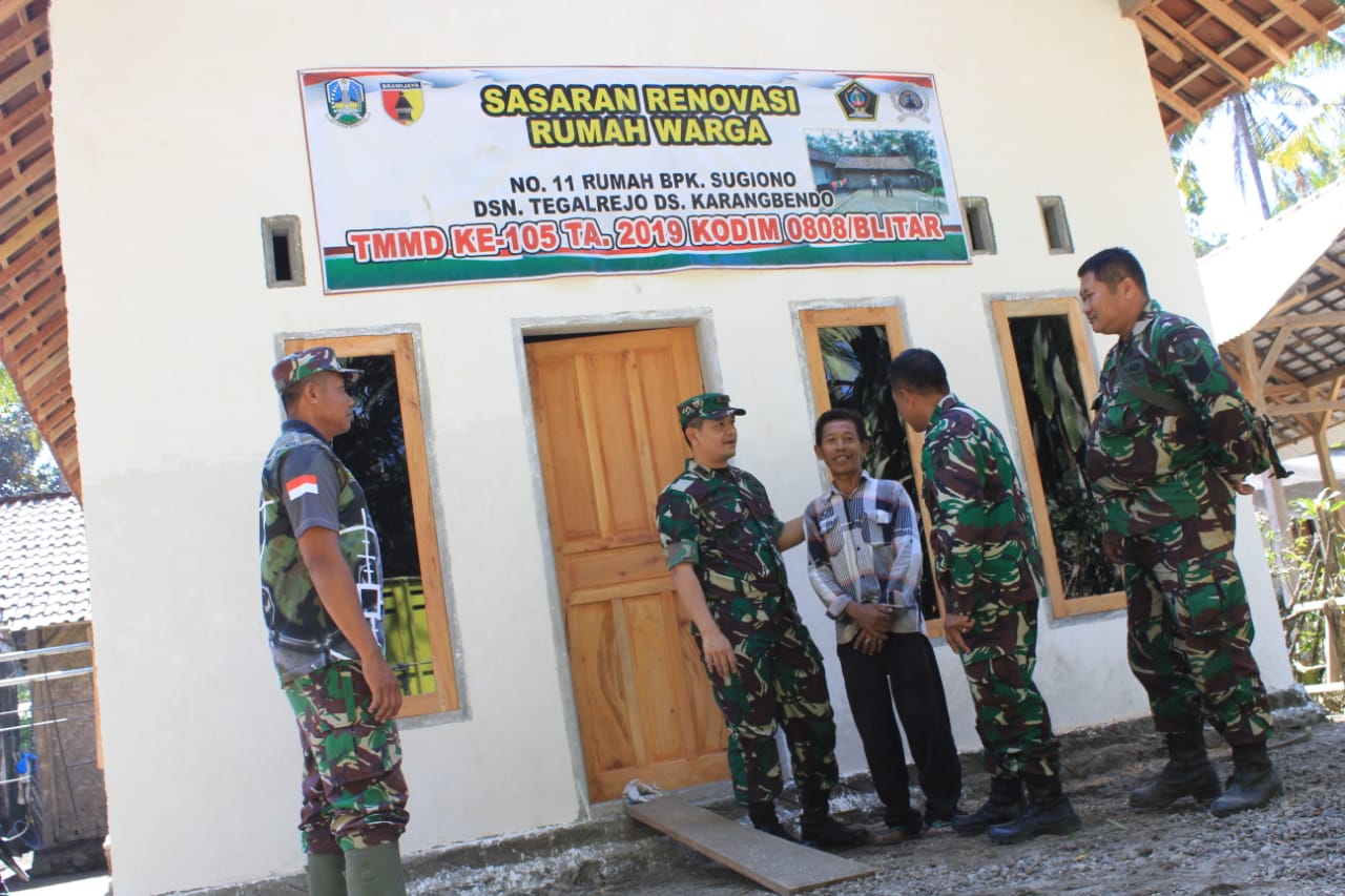 Sugiono Ucapkan Terima Kasih Kepada Dansatgas TMMD ke 105 Kodim 0808/Blitar - HARIANMERDEKA