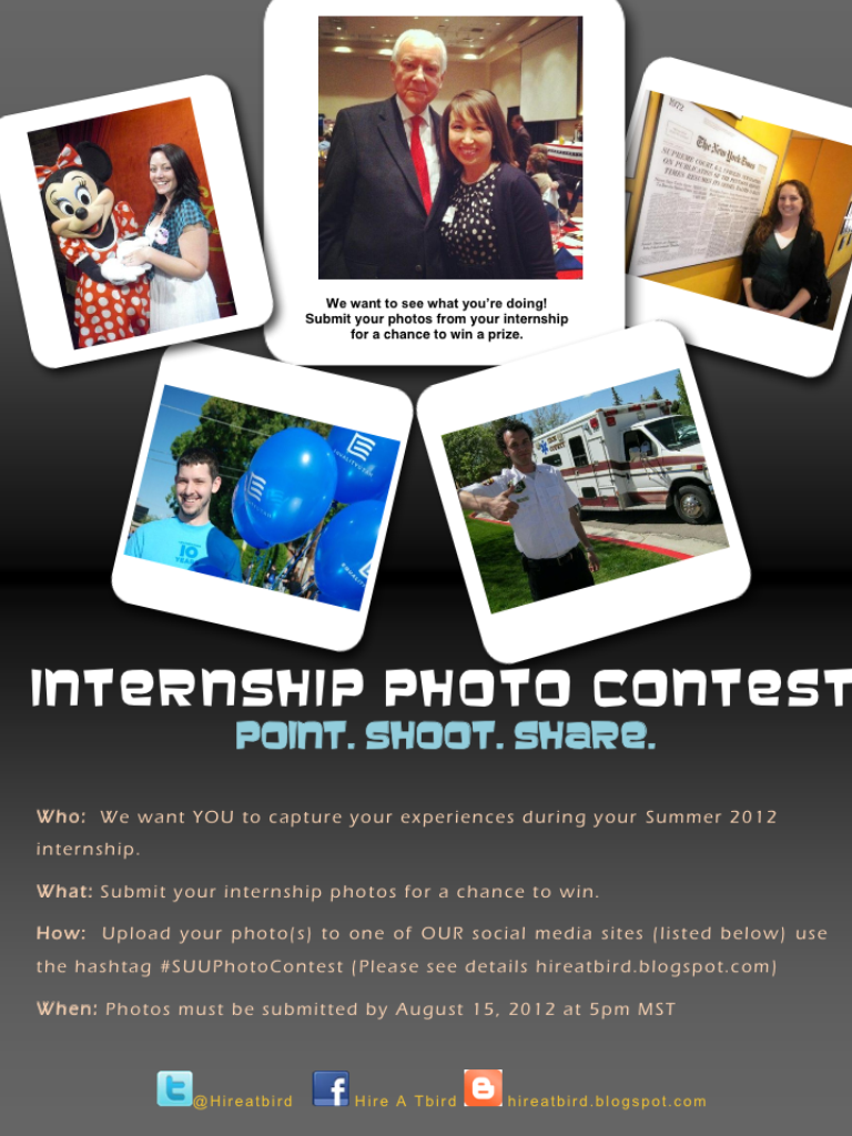 Hire A T-Bird: Internship Photo Contest. When You Work, YOU WIN