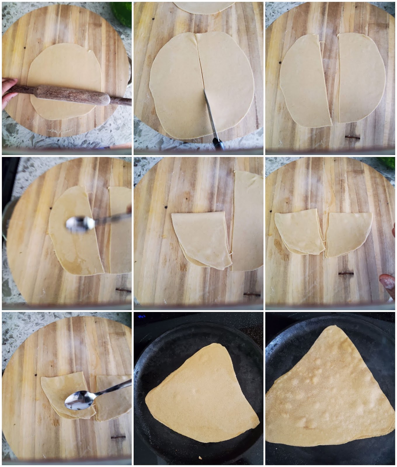 Triangular Chapathi / Paratha Folded Three Methods - Few Minute Wonders