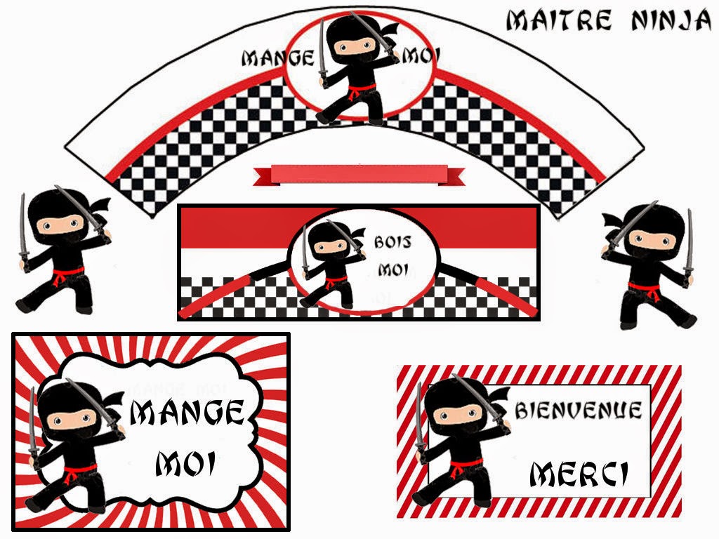 Ninja: Kit para Imprimir Gratis. - Oh My Fiesta! Friki