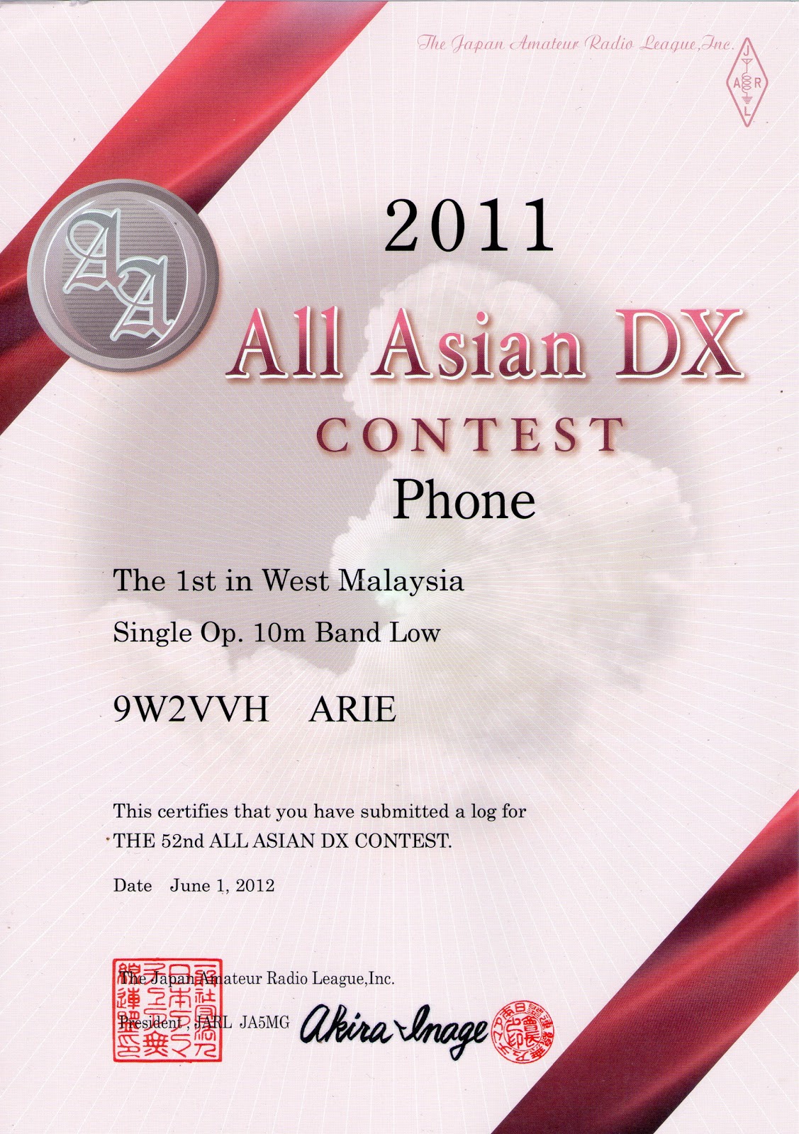 Amateur Radio Station : 9W2VVH (EX-9W6VH): ALL ASIAN DX CONTEST 2011 ...